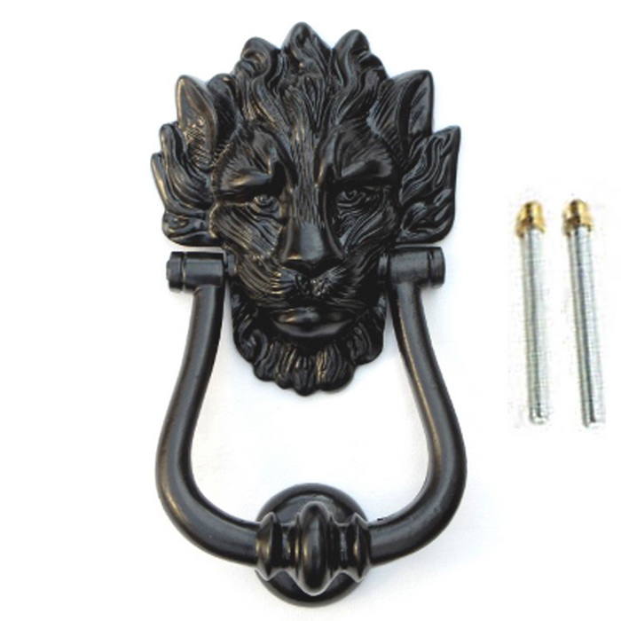 BLACK DAWNING STREET LION DOOR KNOCKER – Asia Exports