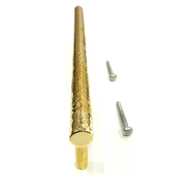 Polished brass round hammered pull handle 230 mm – Asia Exports