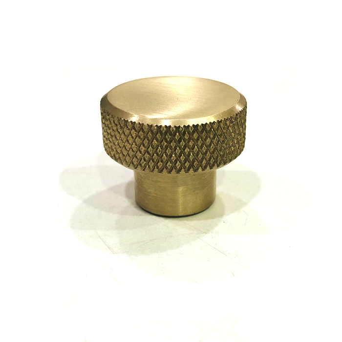 Satin/Brushed brass knurled knob 25 mm – Asia Exports