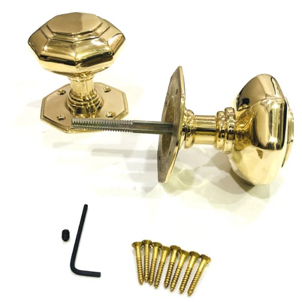 Polished brass Octagonal mortise door knob – Asia Exports