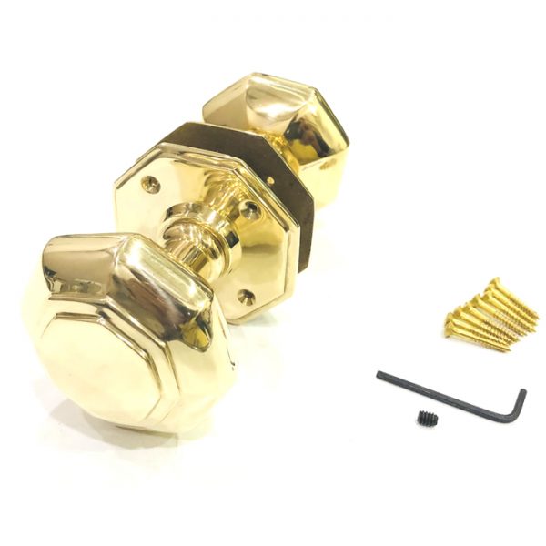 Polished brass Octagonal mortise door knob – Asia Exports